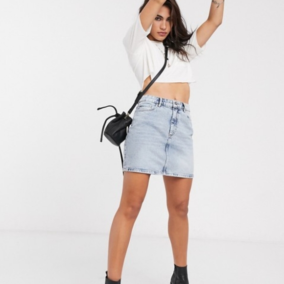 ASOS | Skirts | Asos Only Denim Mini Skirt In Acid Wash | Poshmark